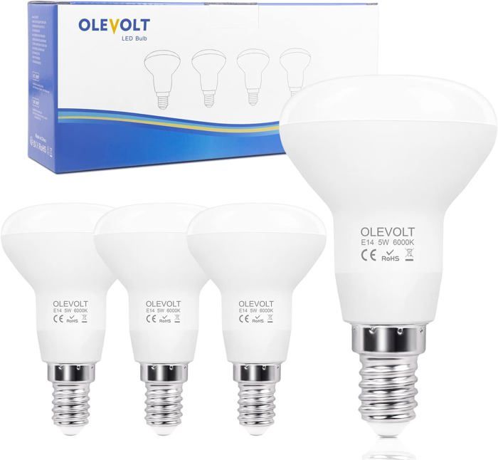 Ampoules LED E14 6000K Blanc Froid 5W quivalent Halogne 40W E14 LED Spot R50 550 LM Petit Culot ...