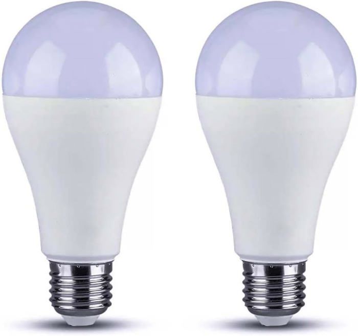 2 Pièces Ampoule LED E27 A65, 18W 2000LM, Forme Standard, 65X127mm ...