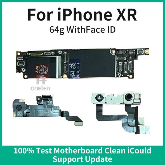 Identification faciale XR 64G-Carte mère pour iPhone , -256 Go, avec iCloud Clean, avec mise à ...