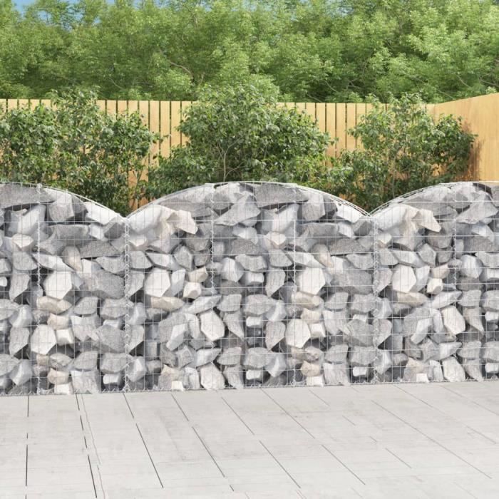 Panier de gabions arqué AKOZON - Fer galvanisé - 150x30x100/120 cm ...
