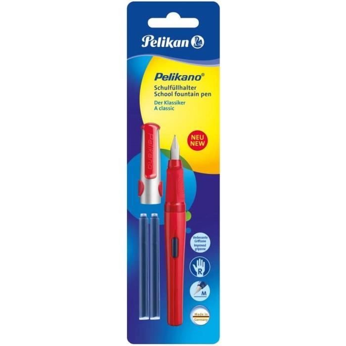Pelikan 971234 Stylo plume pour écolier Pelikano P480 pointe M avec 2 ...