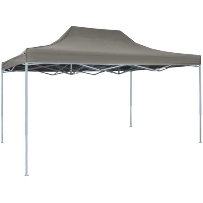 TONNELLE Tente Pliable Escamotable 3x4,5 m Anthracite Jardin Tonelle ...
