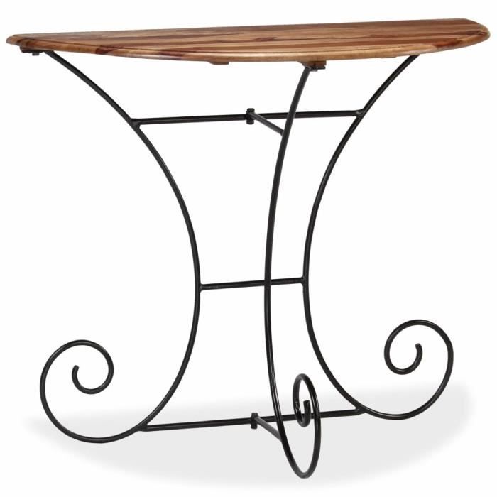 Table console demi-ronde ZOE© en bois et acier - 90 x 45 x 75 cm ...