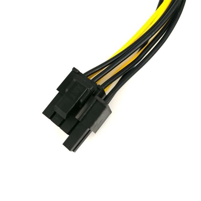 25Cm 8Pin À La Carte Graphique Double Ligne D'Alimentation 6 + 2 Cables ...