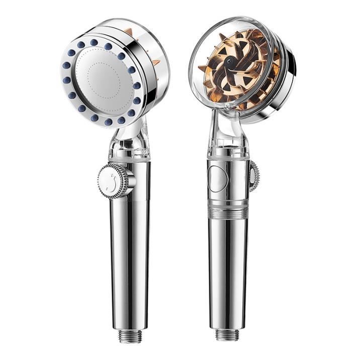 Pommeau de douche,Pomme de douche Turbo à Double filtre turbocompressé,buse de Massage pour SPA ...