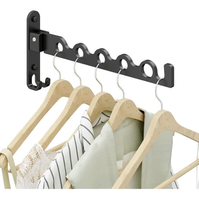 Cintre Mural Rétractable Pliable Pour Vêtements, Organiseur De Linge ...