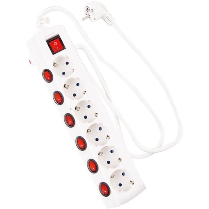 Multiprise 6 Prises Avec Interrupteurs Individuels, Avec Protection ...