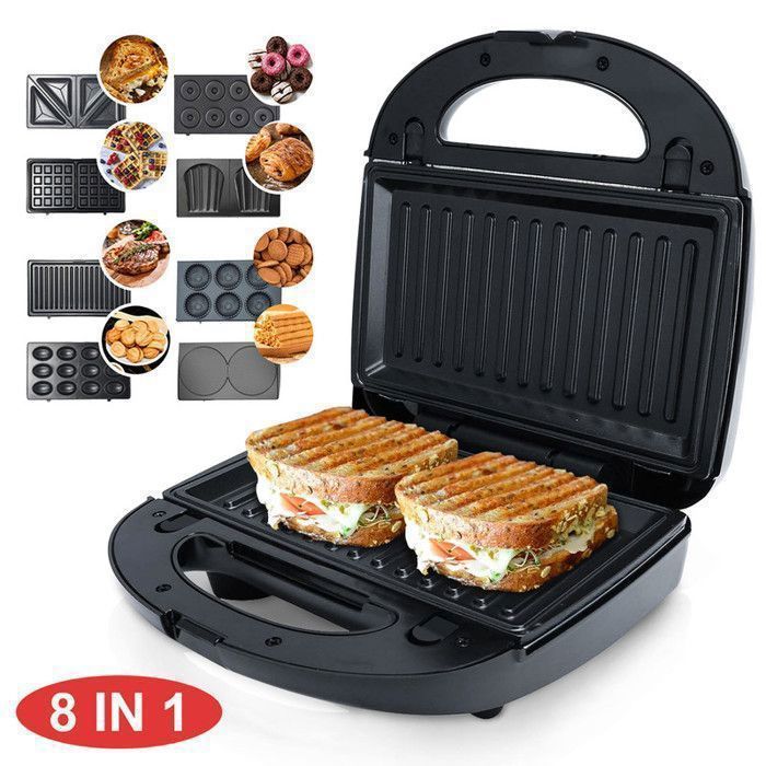 Gaufrier électrique Multifonction 8 en 1 - Grande Puissance de 750W ...