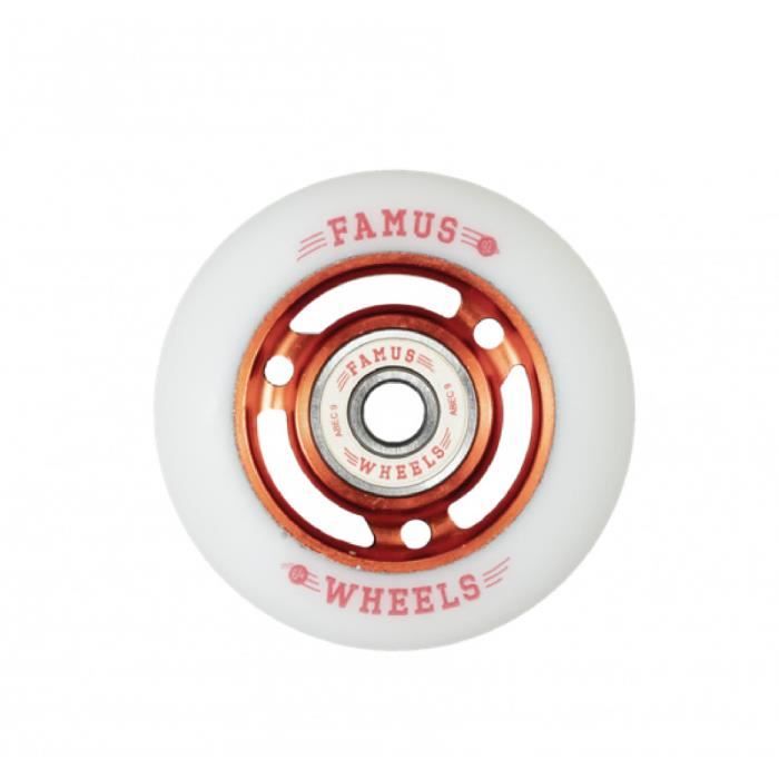Roues de roller Famus Wheels 64mm/92A - Pack de 4 - Rouge - Adulte ...