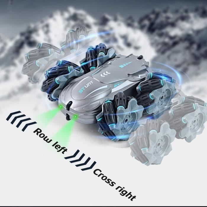 Jouet de RC de voiture de cascade double face pour enfants rotatif à 360 jouets de course -GRIS ...