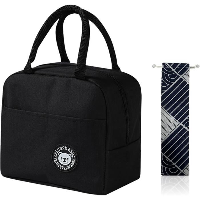 Noir Sac Isotherme Repas, Sac Lunch Box Portable, Mini Sac À Lunch ...