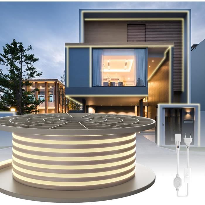 2M Ruban Led Flexible Néon Bande Led 220V, Découpable Lumière Cuisine ...