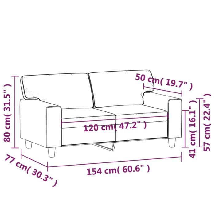 BEA Canapé à 2 places Crème 120 cm Similicuir - Shipenophy - ZYQ18560 ...