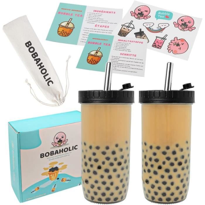 Ensemble de 2 Verres à Bubble Tea réutilisables - Kit Complet ...
