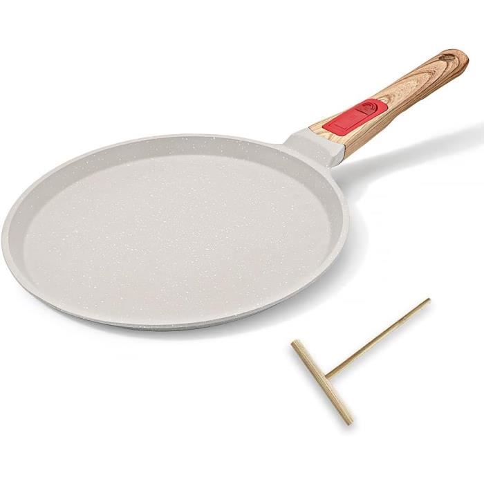 RANXINGST Poêle à Crêpes 25 cm avec Poignée Amovible - Crêpière avec ...