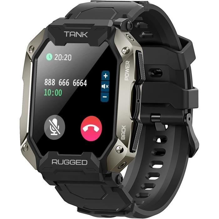 Tank Pro Montre Connectée Homme Appel Bluetooth, 1.72'' Ip69K Étanche ...