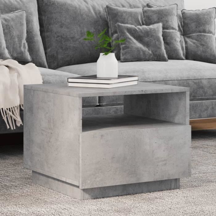 ABIL Table basse avec lumières LED gris béton 50x49x40 cm En Stock ...