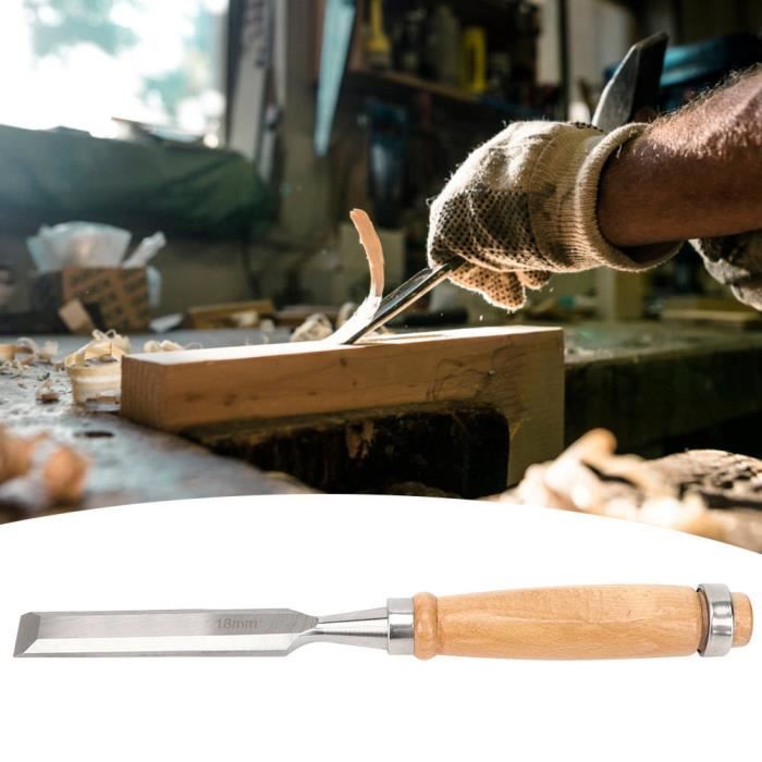 YOSOO Outil burin Burin Plat Accessoire de Menuiserie Poignée en Bois ...