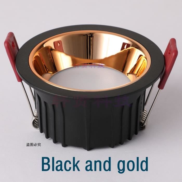 SPOTS,Black and gold-2.5 inch 9W-3000K--Spot lumineux LED encastrable à ...