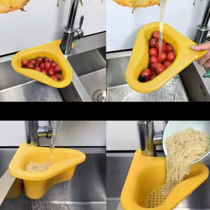 Porte Évier Triangle, Égouttoir Filtrant Suspendu Multifonctionnel ...