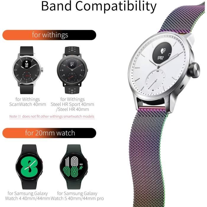 Bracelet Métallique Compatible Avec Withings Scanwatch 42Mm, Bracelet ...