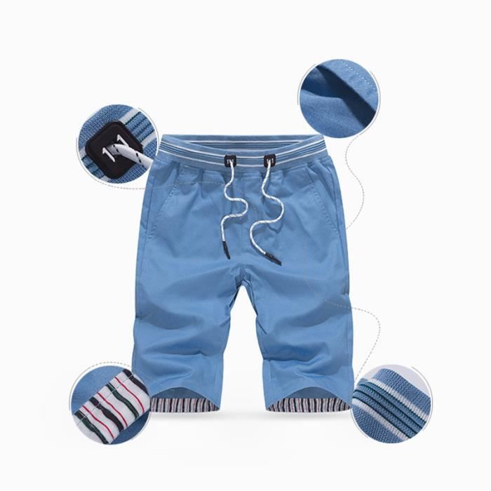 Short Homme - Couleur unie - Marque - Sport - Été - Chino - Cordon de ...