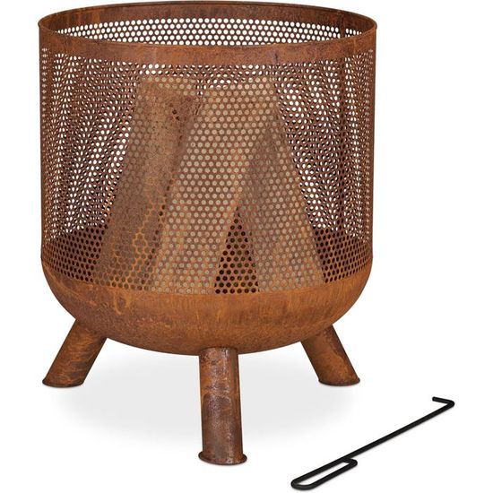 Fire Bowl, Mesh Design, Rust Look, Fire Basket, Poker Grill, HD: 53 x ...
