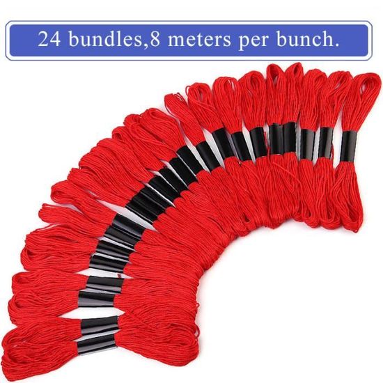 Fil a broder,écheveaux de fil à coudre en coton, point de croix DMC ...