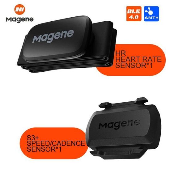 Compteur pour cycle,Capteur de fréquence cardiaque Magene Mover H64 S3 + ANT + USB C406,double ...