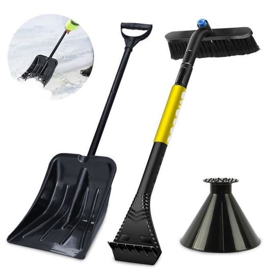 JINZDASU 5en1 Pelle à Neige Kits- Pliable- Grattoir à Neige+Brosse à ...