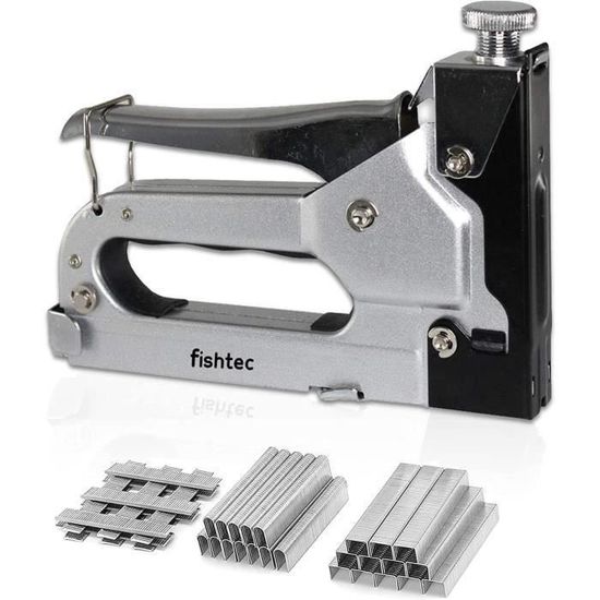 Godsale-FISHTEC® Agrafeuse Manuelle Bricolage 3en1 - Mural Câblage Clou ...