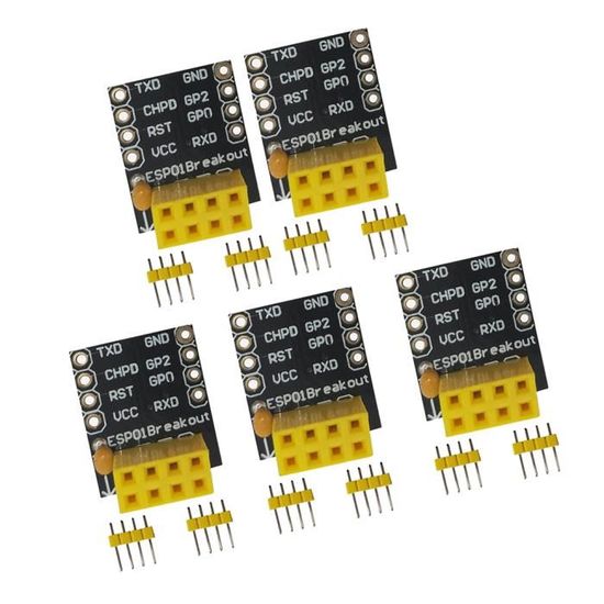 5xESP8266 ESP01 ESP01S Breakout Breadboard PCB Adaptateur Composants ...