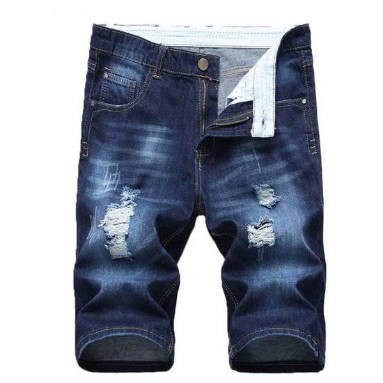 Short Homme jean de troué Shorts Homme slim Vêtement Masculin Bleu ...