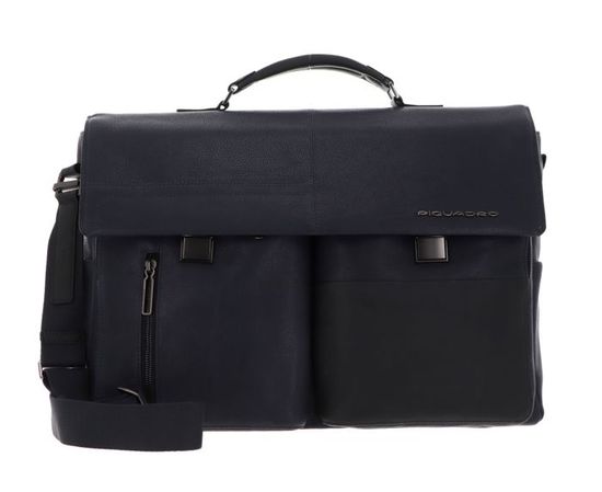 PIQUADRO Sac d'ordinateur portable bleu foncé en cuir - Ronnie Computer ...
