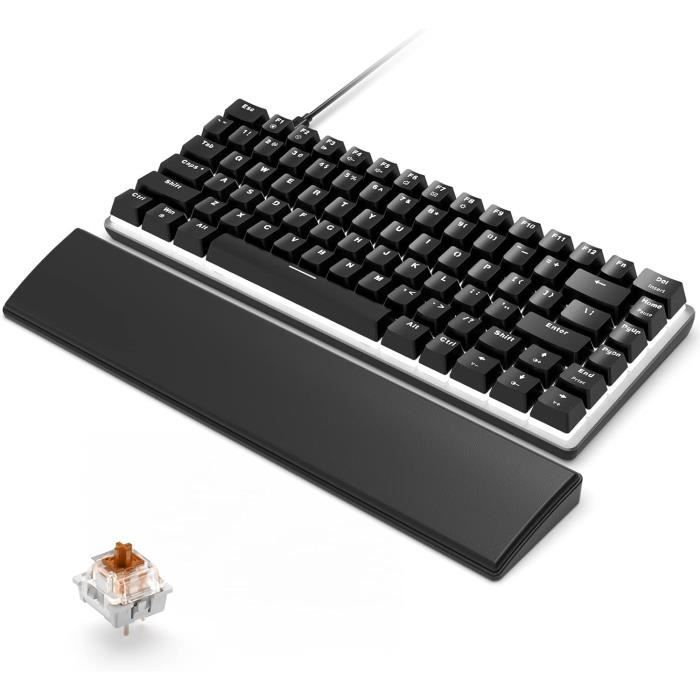 AK33 Brown Switch Rainbow Backlit Keyboard + Wrist Rest Black.[Z958 ...