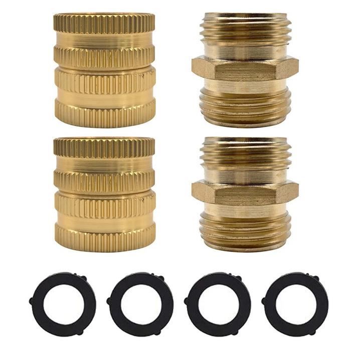 MULTIFONCTIONS Adaptateur de tuyau d'arrosage, mâle à mâle, femelle à femelle 3-4 pouces ...