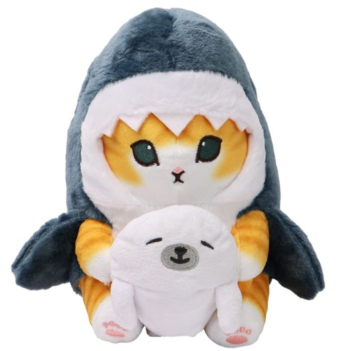 Peluche chat requin, chat phoque, animal en peluche doux, oreiller ...