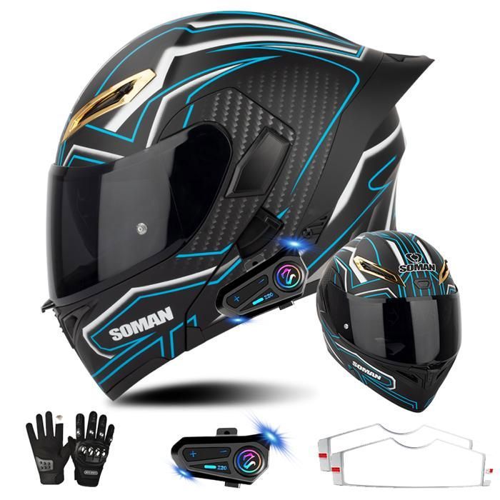 Bluetooth Modulable Casque Moto Homologué ECE, Flip Up Casque Adulte ...