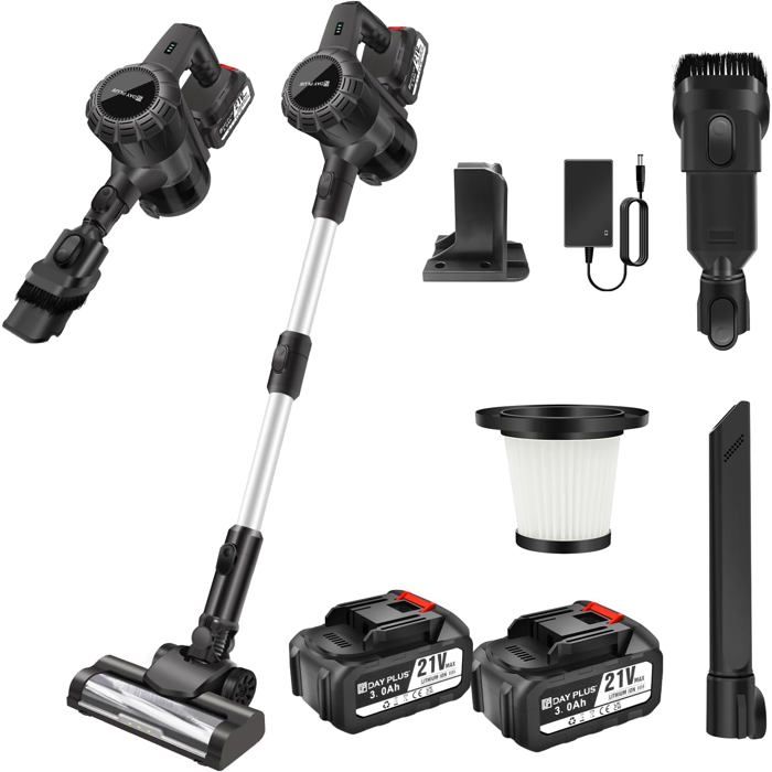 140W Cordless Vacuum Cleaner with 3000mAh Battery, 15KPA/65Min Cordless ...