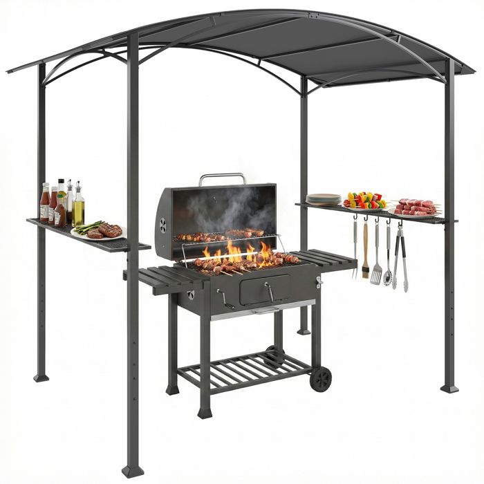 Abri pour Barbecue - Outsunny - 245 x 152 x 218 cm - en Acier - avec ...