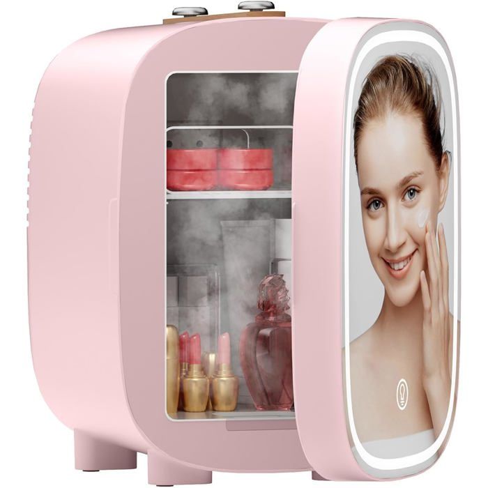 Mini frigo avec miroir LED - SWROSE - Mini Frigo 4L, Miroir LED ...