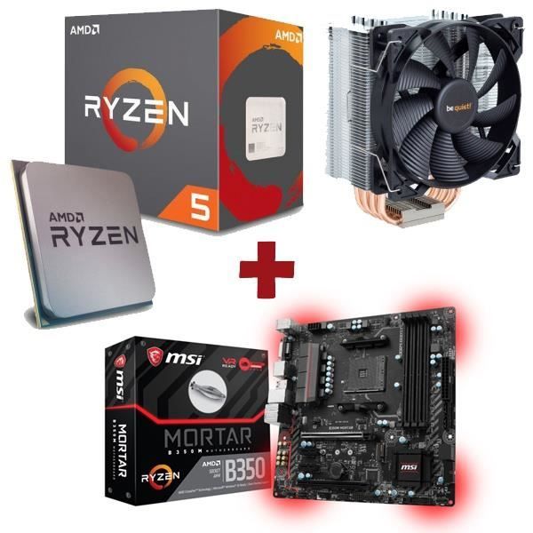 Kit Evolution AMD Ryzen 5 1600X + MSI B350M MORTAR + BE QUIET PURE ROCK ...