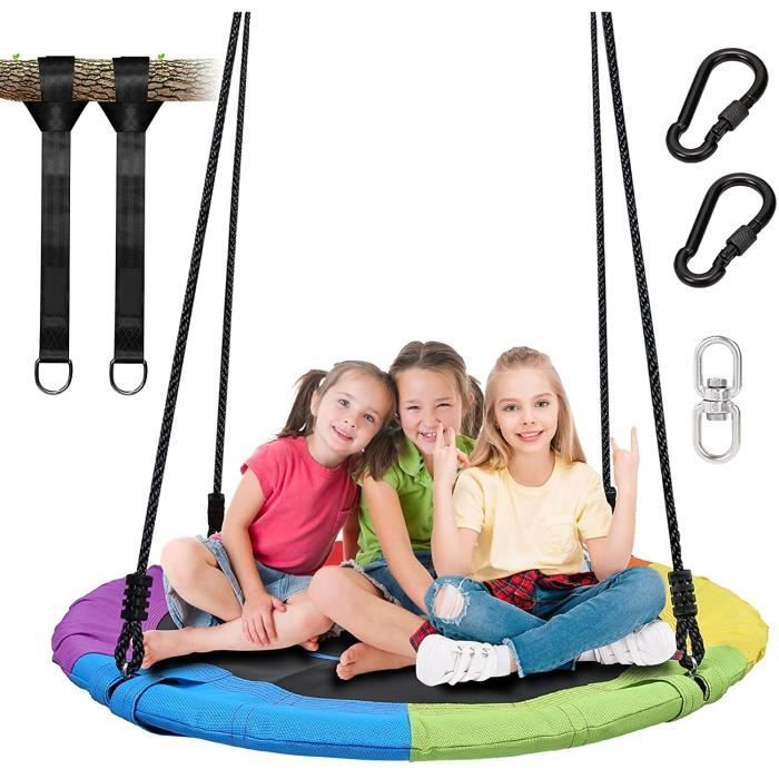 Balançoire Extérieure Rond Coloré Fabriqué en Textliene Diamètre 101 ...