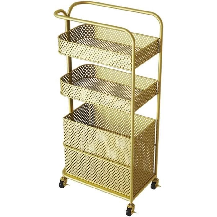 Étagère De Rangement À Roulettes En Métal, Chariot À Roulettes À 3 ...