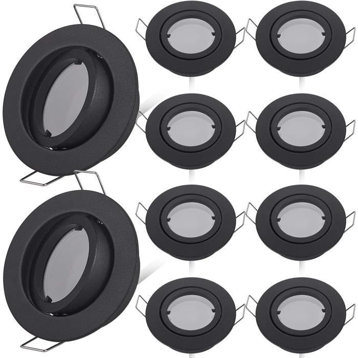 Spot encastrable LED orientable noir Hcfei - modèle TUBE LED - dimmable - 5W - 230V - blanc ...