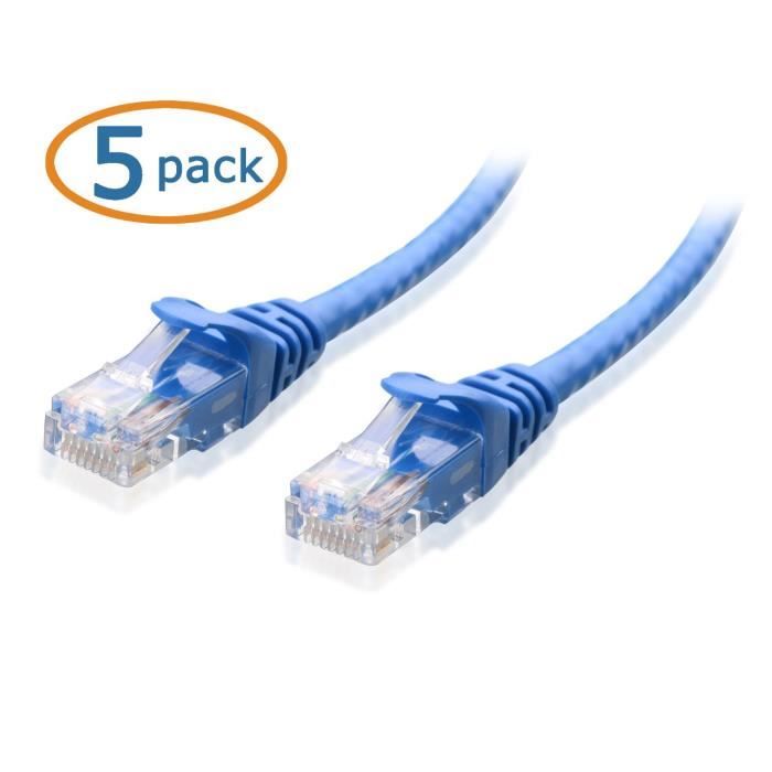 5-Pack cable Cat6 RJ45 Ethernet Patch 1M 3Feet, Subway un cordon RJ45 ...