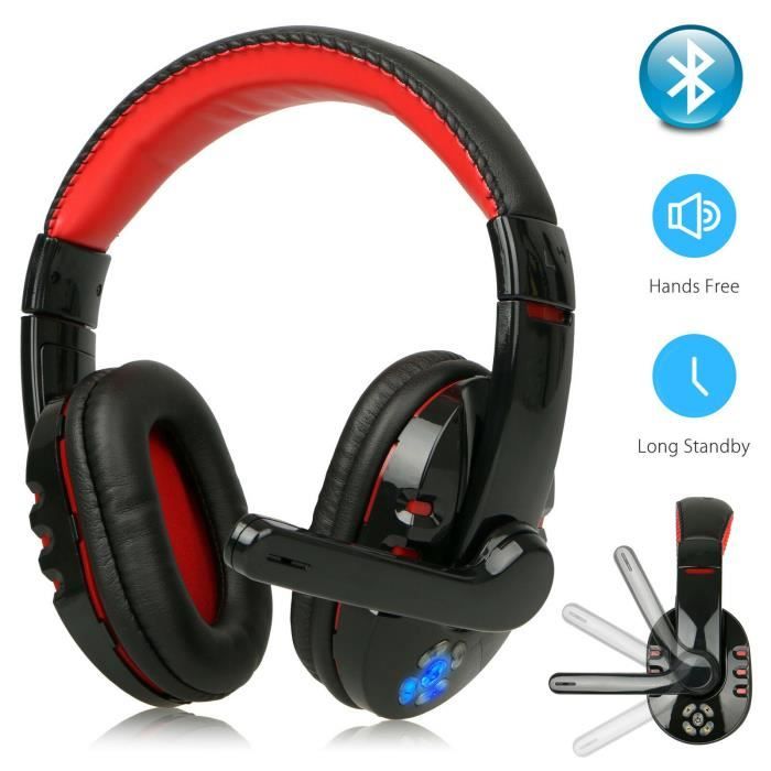Casque de jeu gamer sans fil Bluetooth pour Xbox PC PS4 avec contrôle ...
