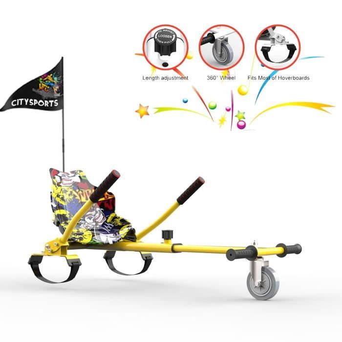Hoverkart Citysports - Kit kart pour Hoverboard Gyropode - Jaune ...
