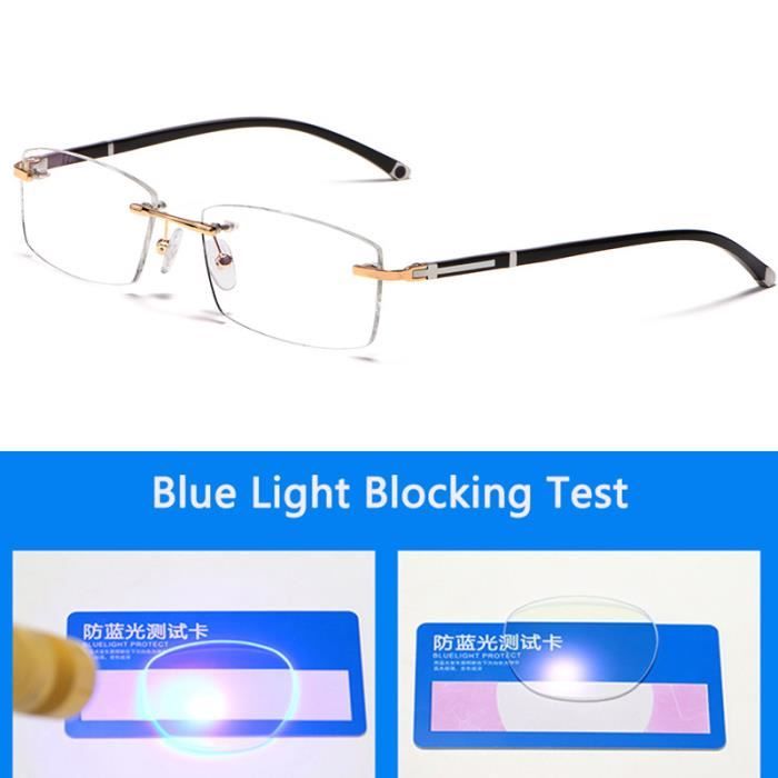 Or-anti blue ray - Dioptrie +2,00 - Lunettes de lecture carrées sans ...