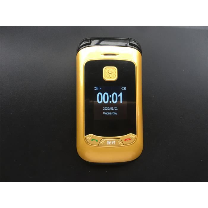 Téléphone portable Flip Phone Big Button Travel Display Real Vibration ...